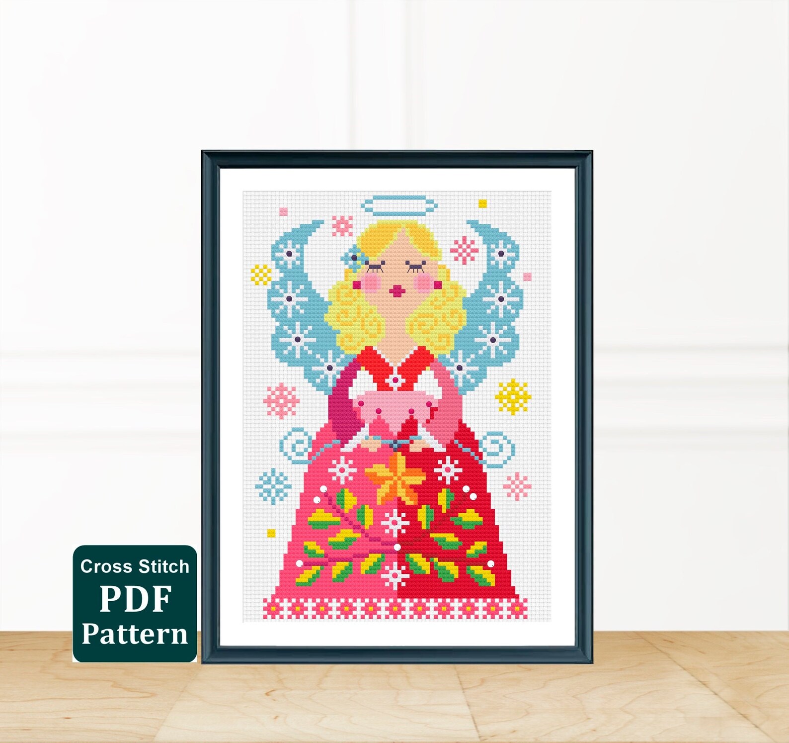 Christmas Angel Cross Stitch Pattern / Digital Pdf Pattern / - Etsy