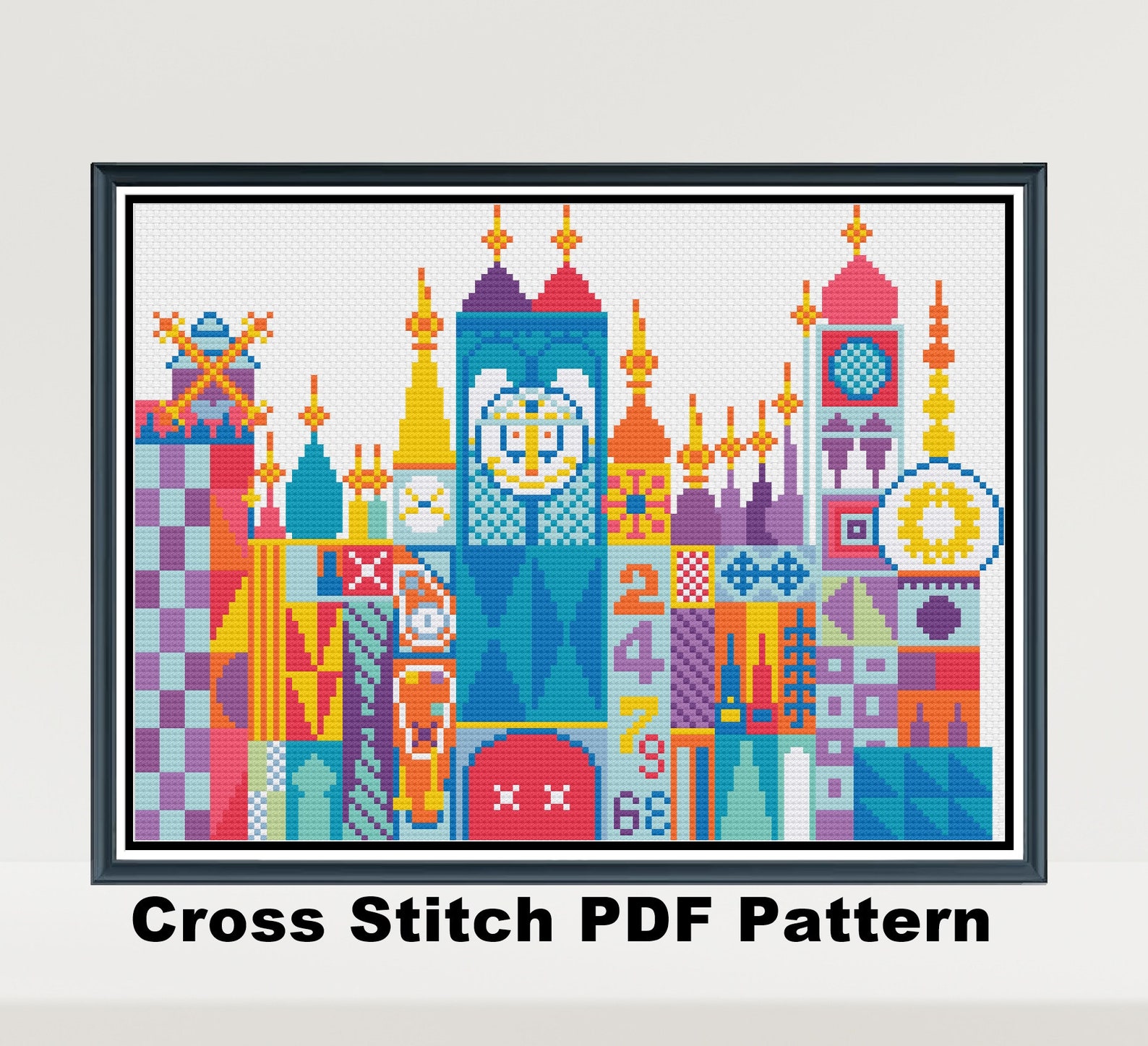 Small World Cross Stitch Pattern / Nursery Decor / Castle - Etsy