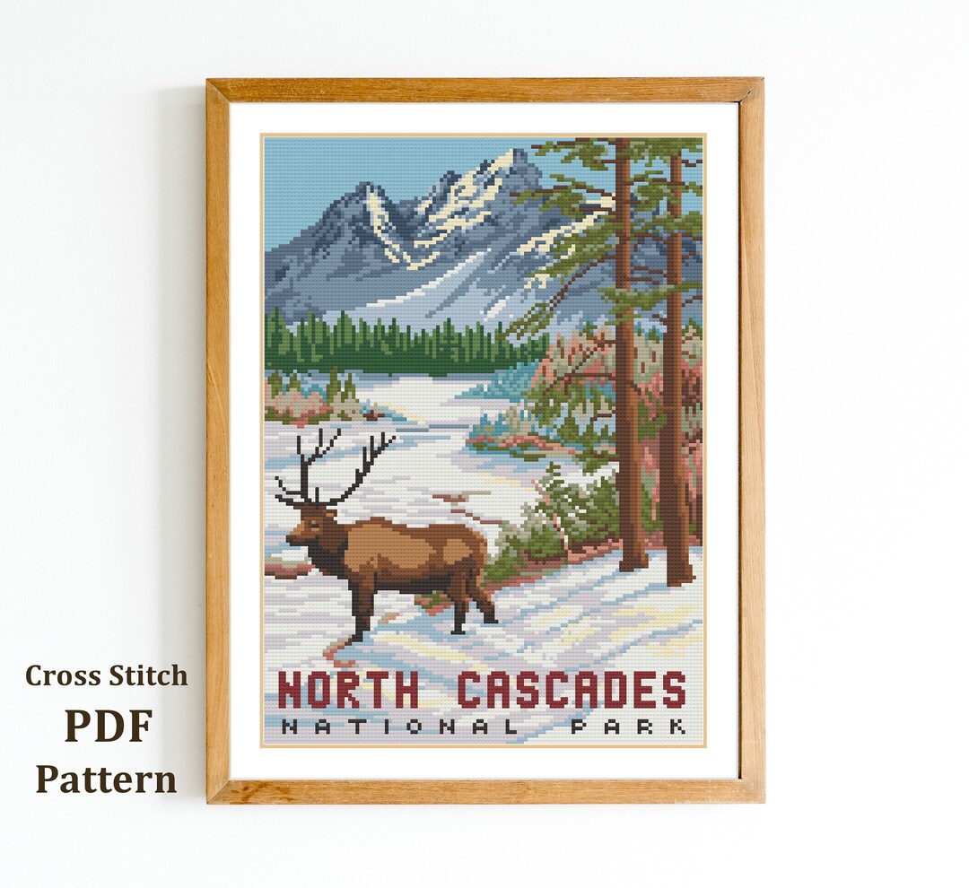 North Cascades Cross Stitch Pattern / National Park / American ...