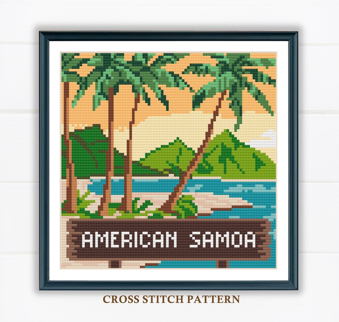 American Samoa National Park Cross Stitch Pattern (digital PDF) - Etsy