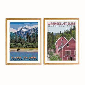 Set of 8 Alaska National Parks Cross Stitch Pattern / Alaska Landcsape ...
