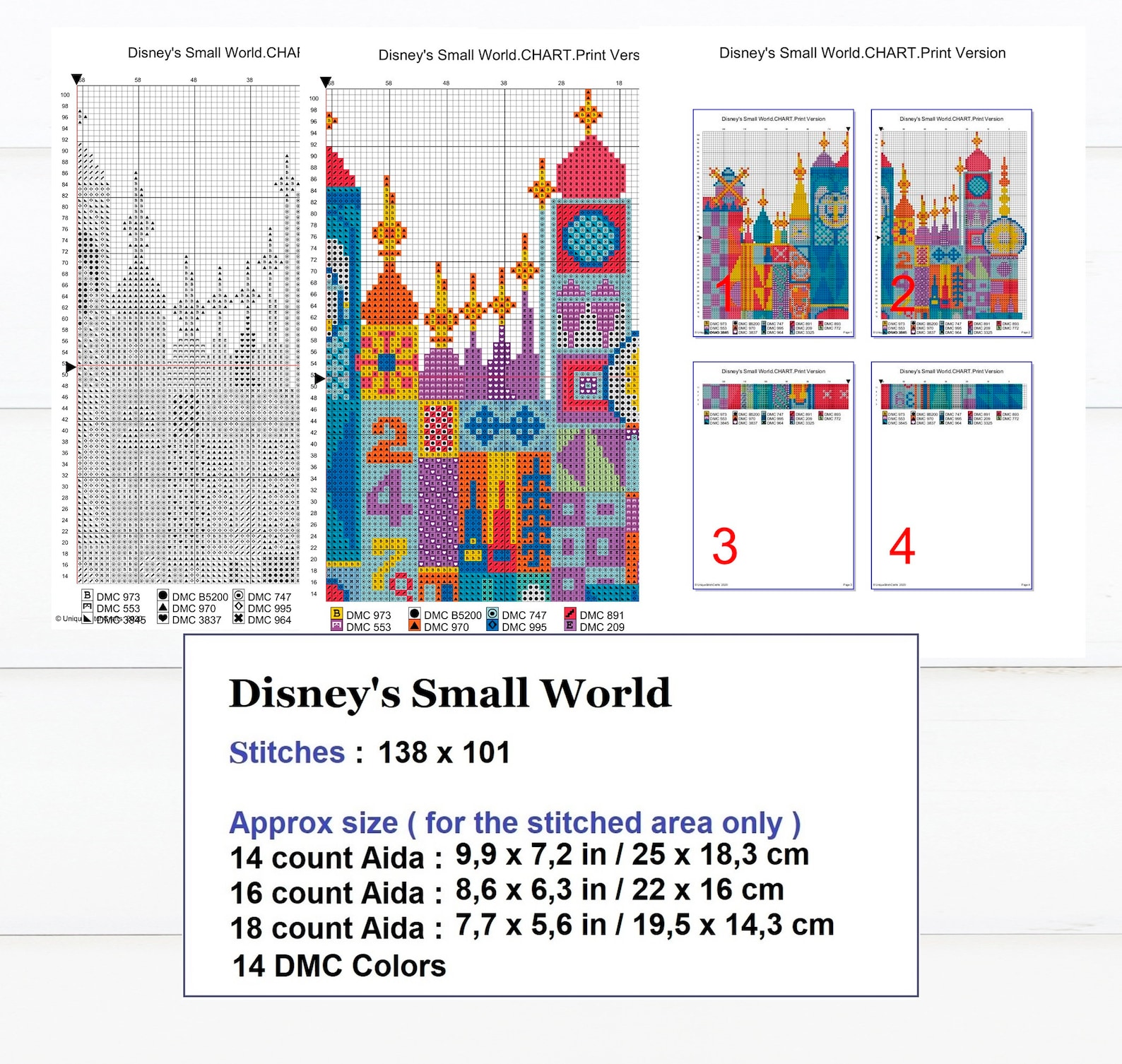 Small World Cross Stitch Pattern / Nursery Decor / Castle - Etsy