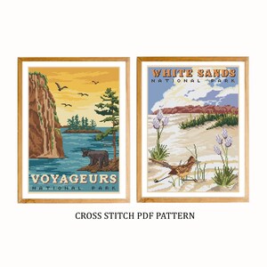 Set of 11 National Parks Cross Stitch Patterns/ Sequoia, White Sands ...