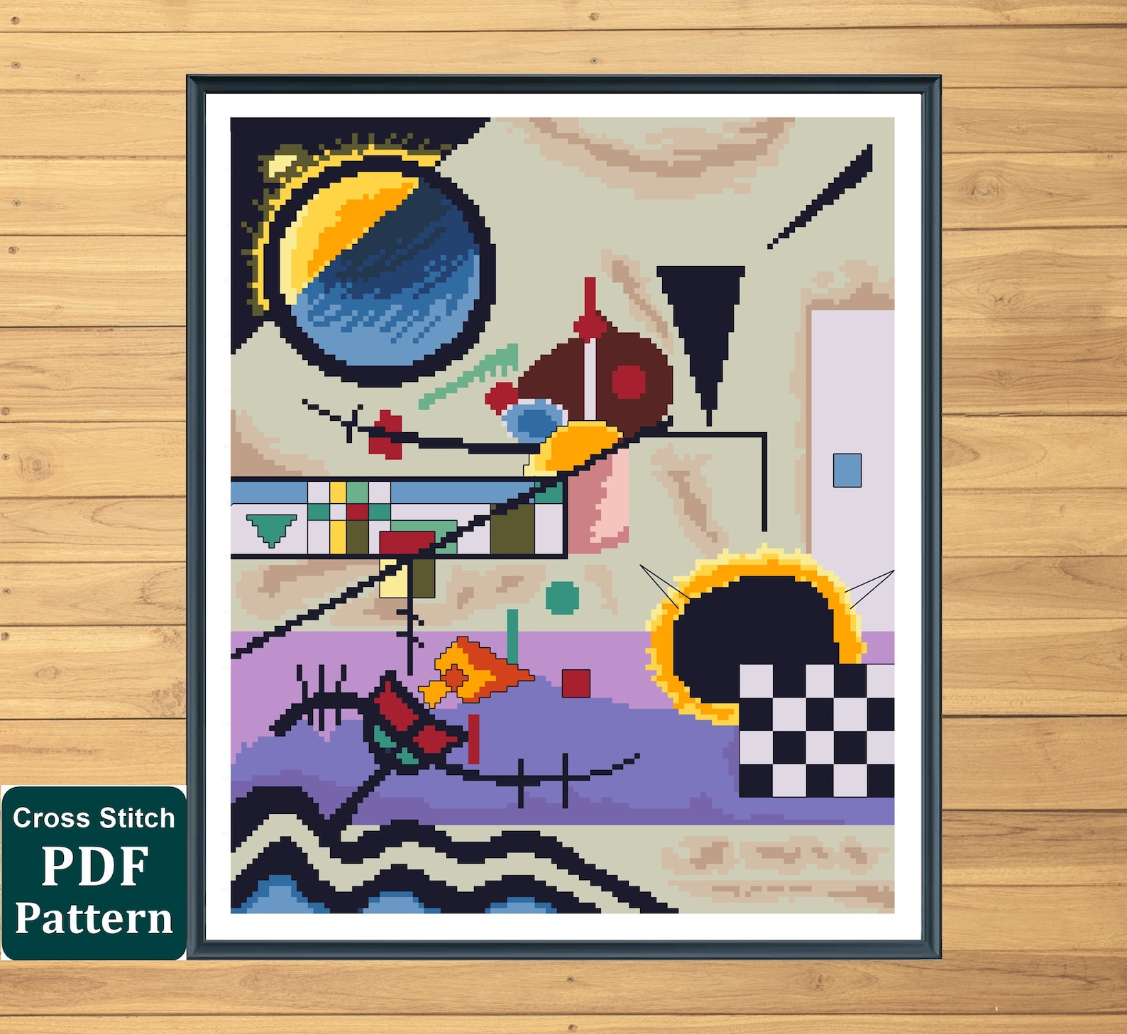 Kandinsky Contrasting Sounds Cross Stitch Pattern: Modern Art (digital ...