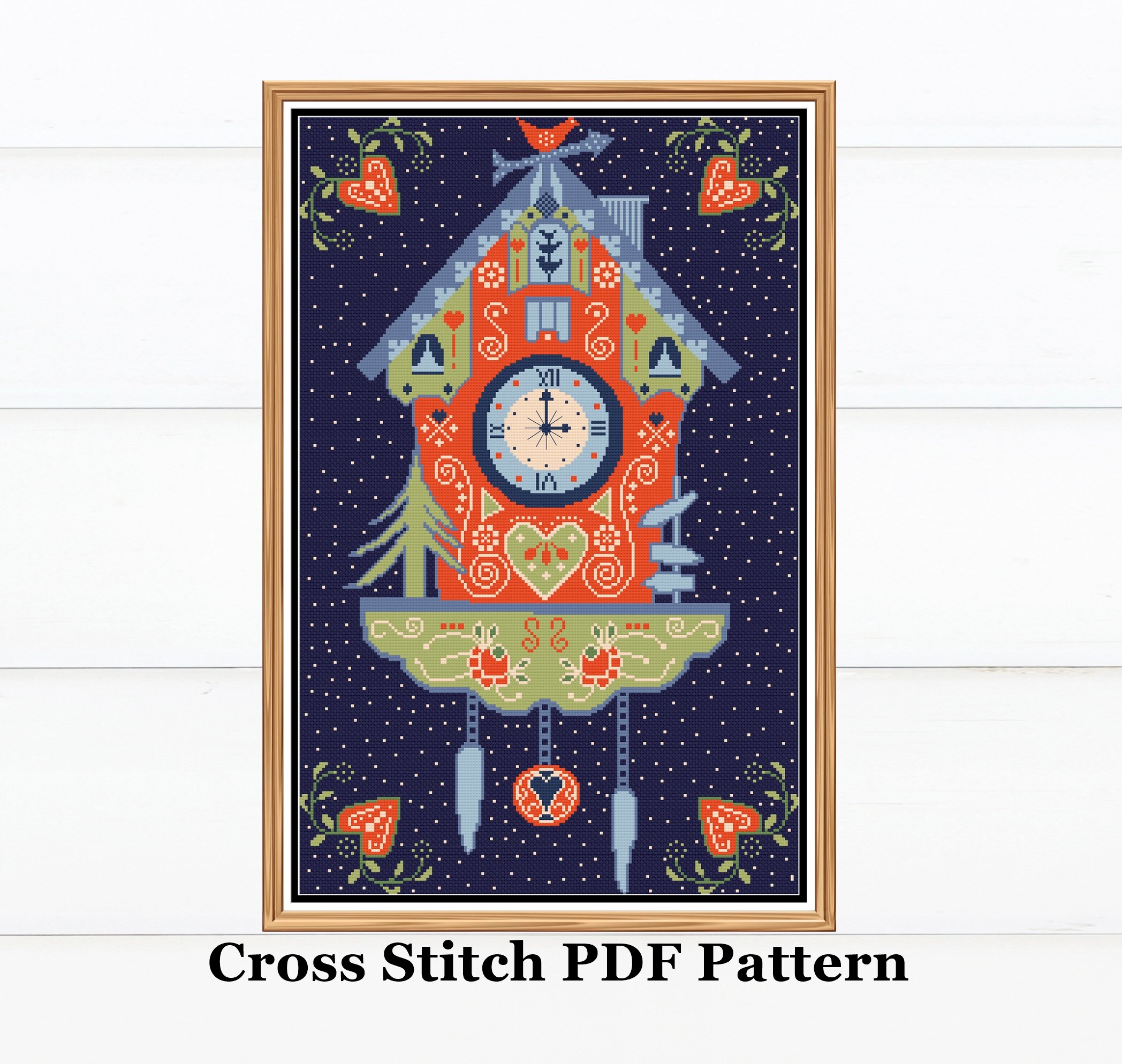 Cute Cuckoo Clock Cross Stitch Pattern / Kids Crafts / Instant - Etsy