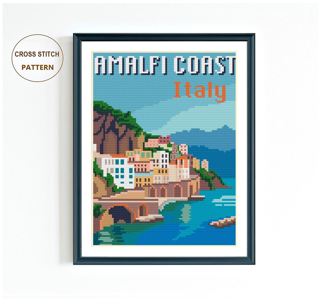 Amalfi Coast Cross Stitch Pattern: Italy Landscape (instant Download ...