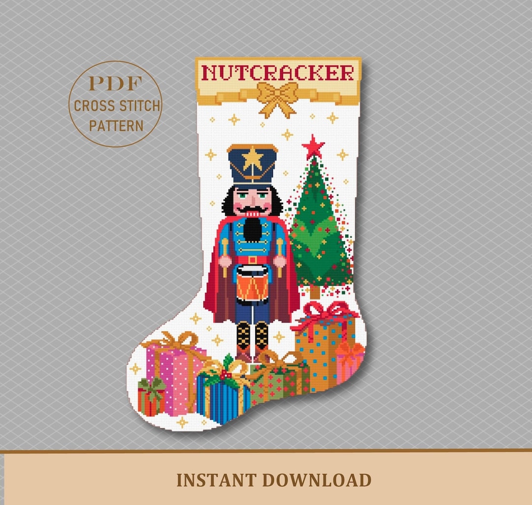 Nutcracker Christmas Stocking Cross Stitch Pattern (digital PDF) - Etsy