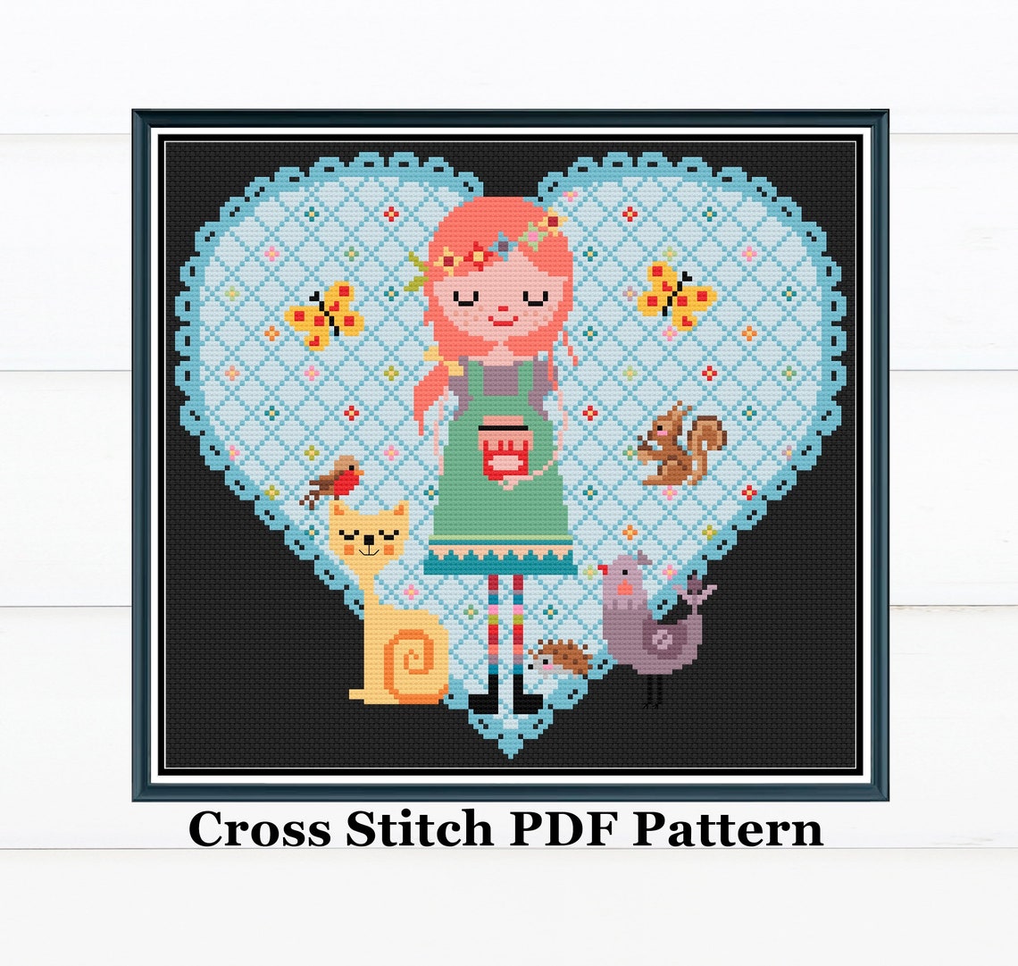 Little Girl Cross Stitch Pattern / Kids Crafts / Nursery Cross - Etsy