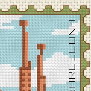 4 Famous Landmarks Cross Stitch Pattern / World Landmarks / Sagrada ...