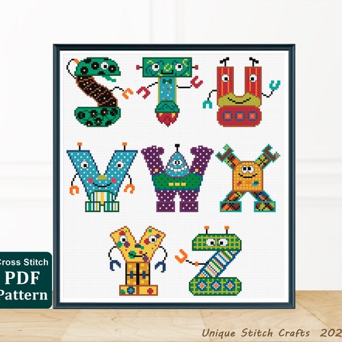 26 Letters Animal Alphabet Cross Stitch Kids Embroidery - Etsy