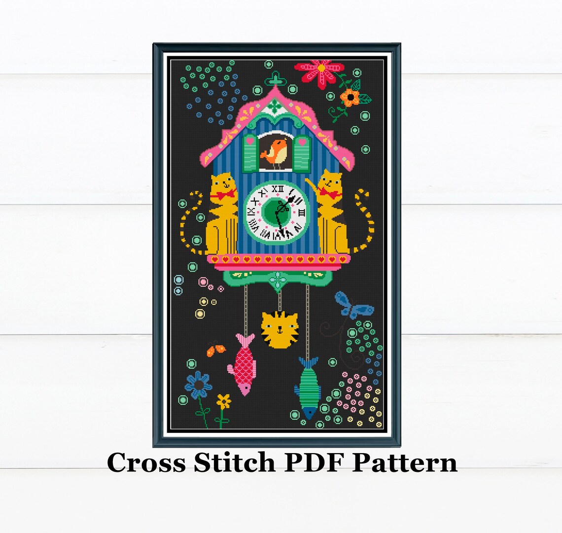 Cute Cuckoo Clock 2 Cross Stitch Pattern / Kids Crafts / | Etsy
