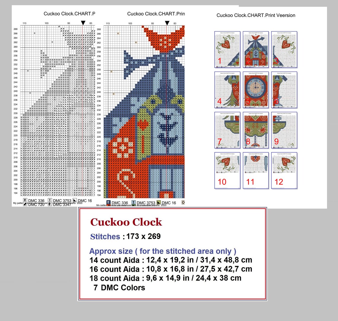 Cute Cuckoo Clock Cross Stitch Pattern / Kids Crafts / Instant - Etsy
