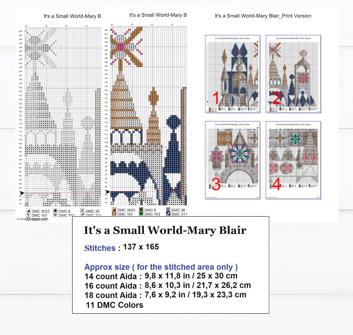 It's A Small World-mary Blair Cross Stitch Digital Pattern - Etsy
