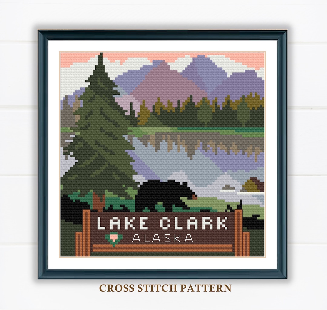 Lake Clark Mini Cross Stitch Pattern / National Parks /american ...