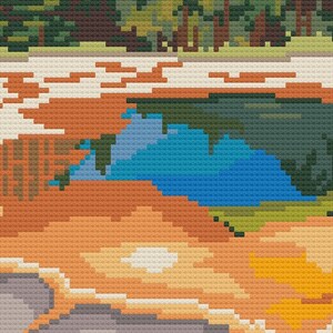 Yellowstone Cross Stitch Pattern / American National Parks / Landscape ...