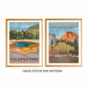 Set of 11 National Parks Cross Stitch Patterns/ Sequoia, White Sands ...