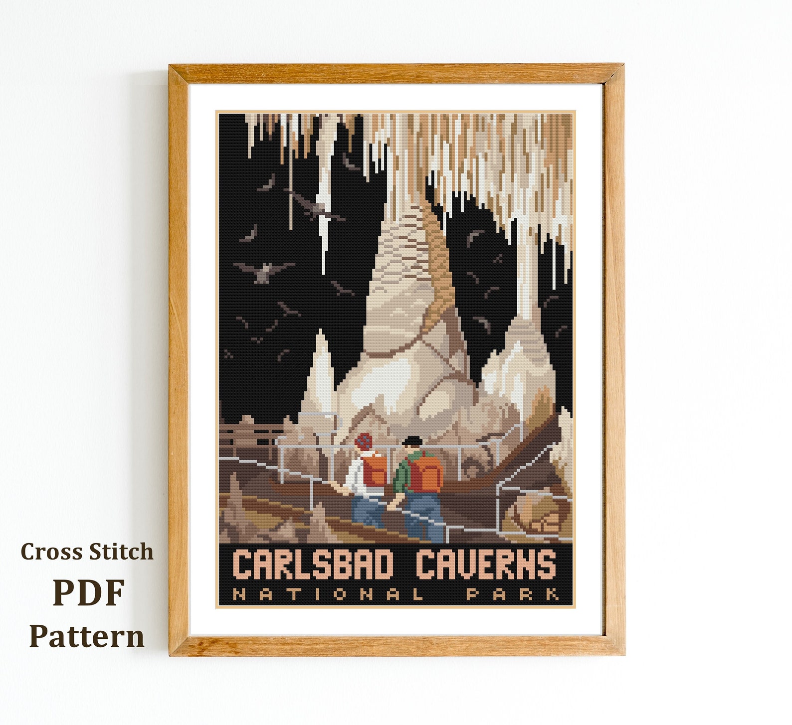Carlsbad Caverns Cross Stitch Pattern: New Mexico Landscape (digital ...