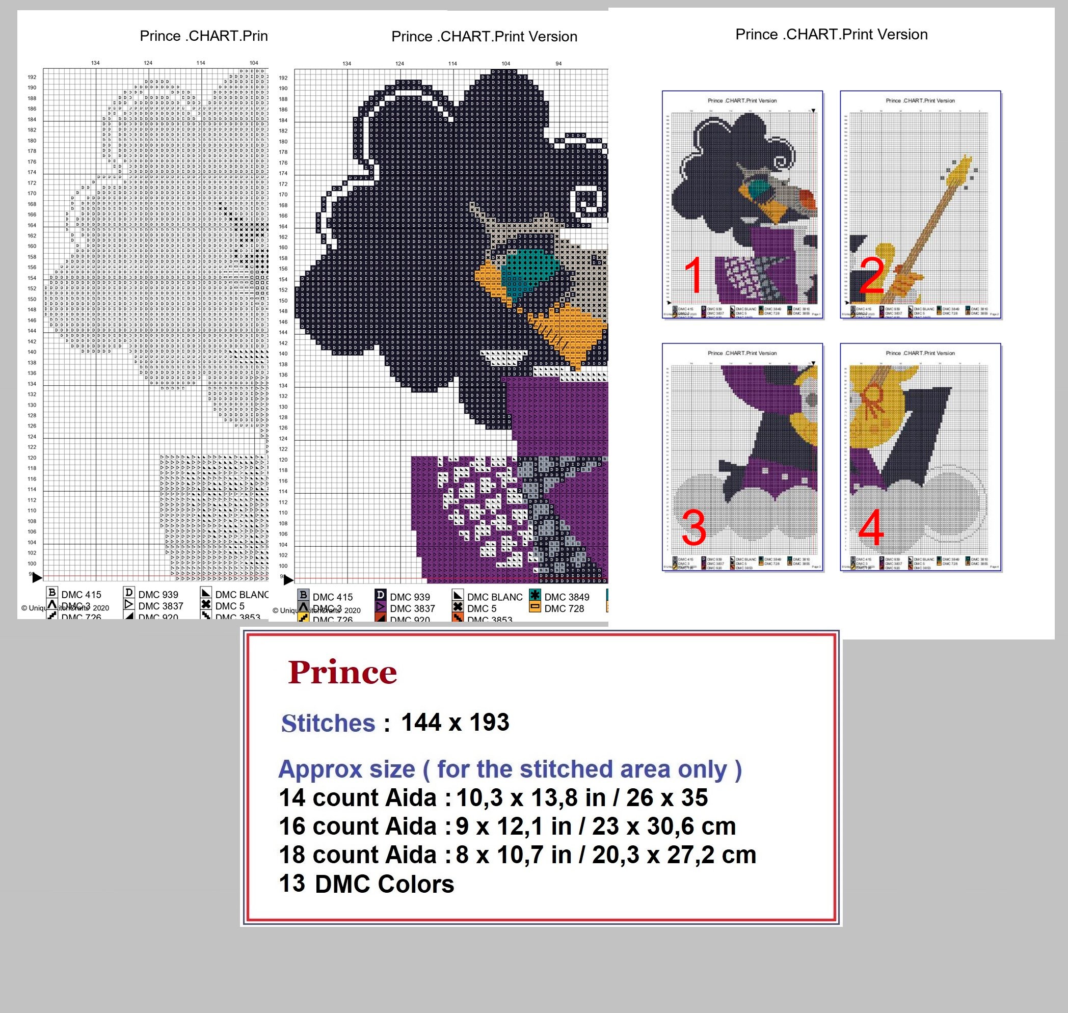 Pop Art Prince Cross Stitch Pattern / Modern Cross Stitch / - Etsy