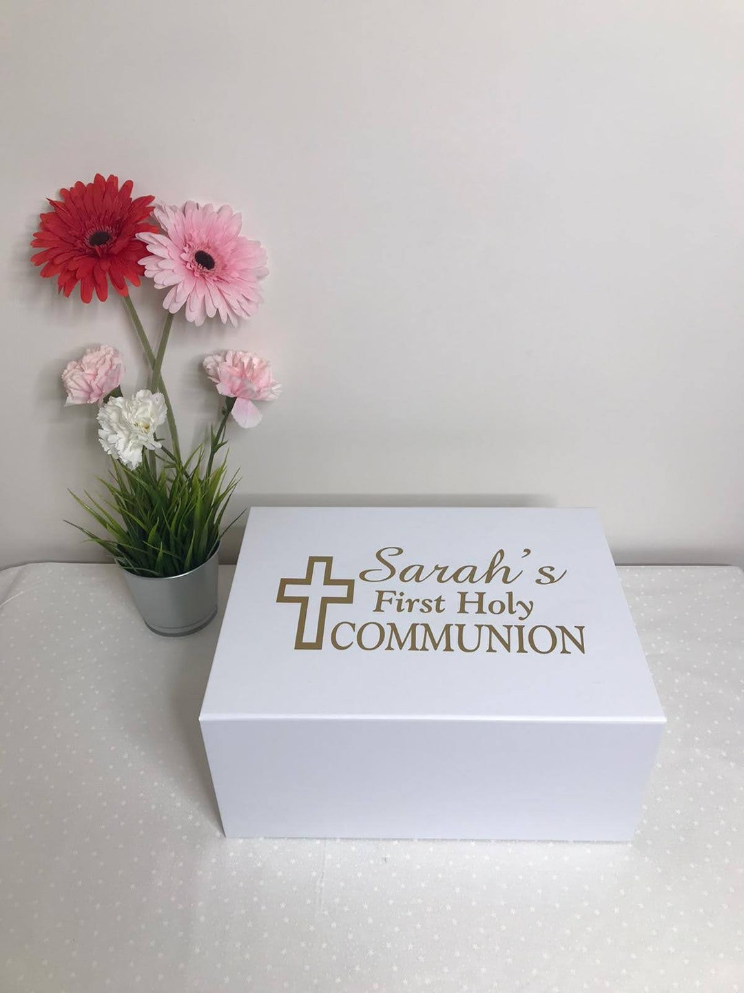 Communion Day Gift Box, Communion Box, Present Box, White Magnetic ...