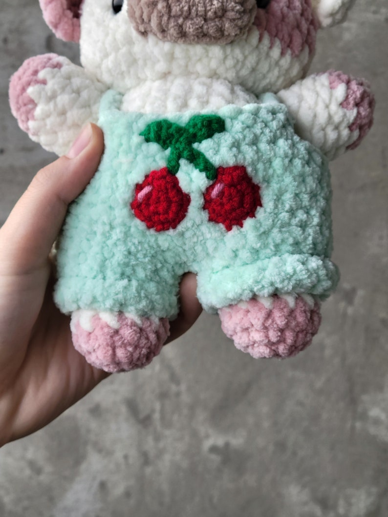 Cute Cow Crochet Cherry Plush adorable Cow Stuffed Amigurumi - Etsy