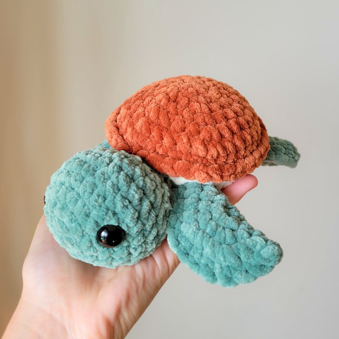 Cute Turtle Crochet Plushie stuffed Turtle Cuddly Sea Turtle Kids Toy ...