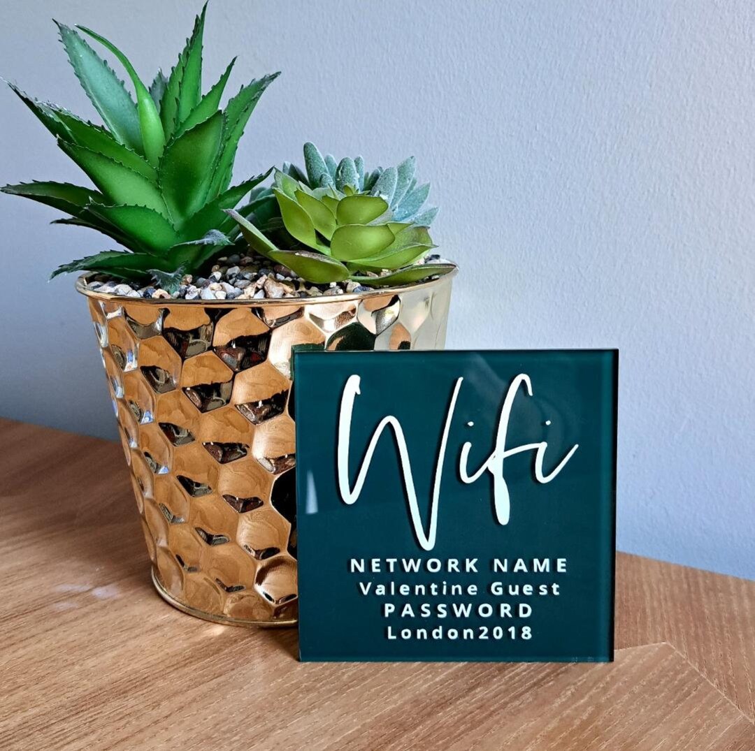 Wifi Home Network Sign Acrylic Wifi Password QR Code 10x10cm Business ...