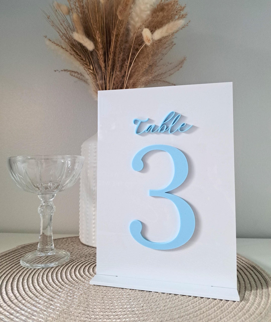 Elegant Wedding Table Numbers Neutral Acrylic Sign Bespoke Luxury ...