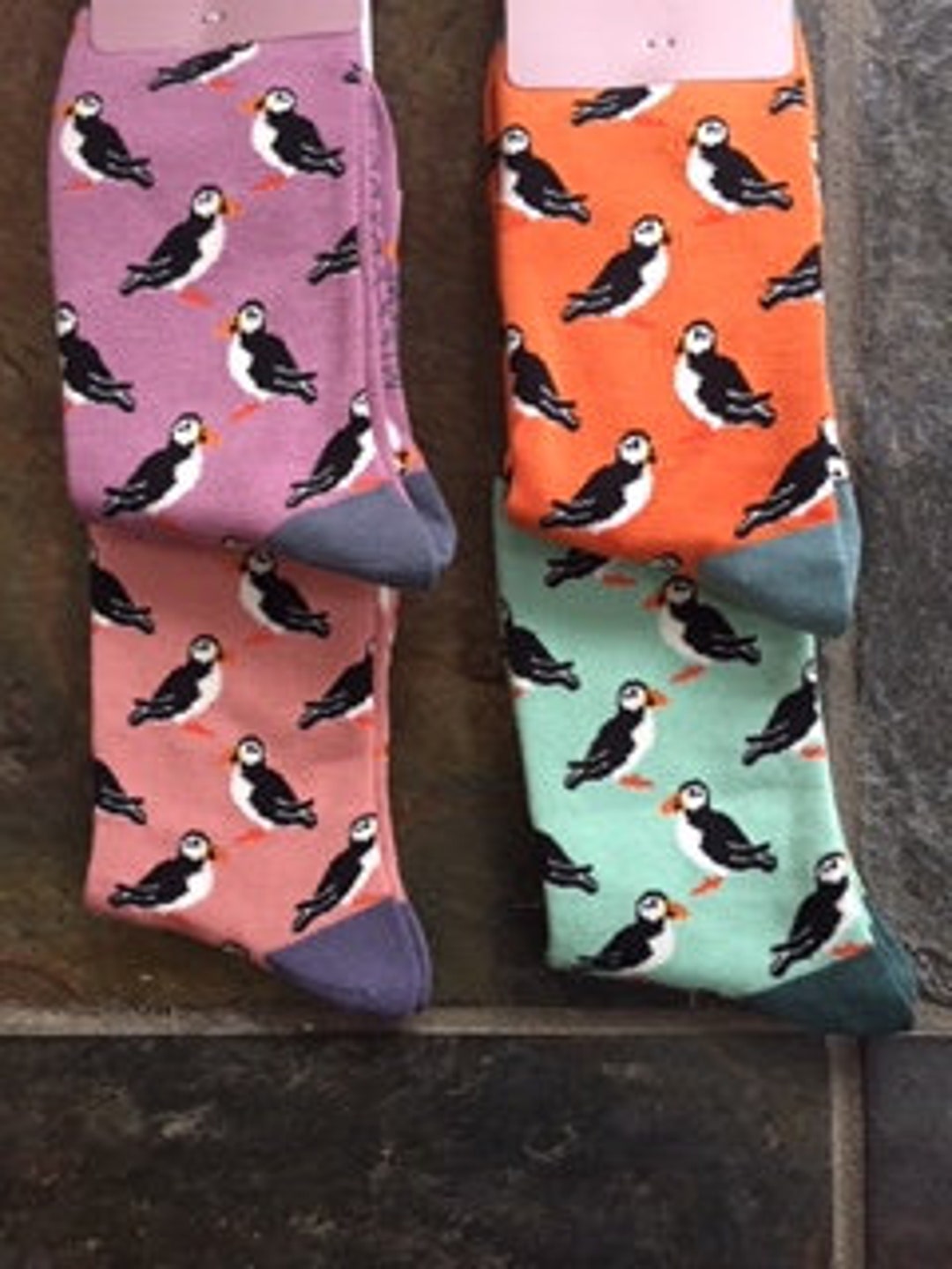Ladies Puffin Pattern Bamboo Cotton Socks Sustainable, Antibacterial ...