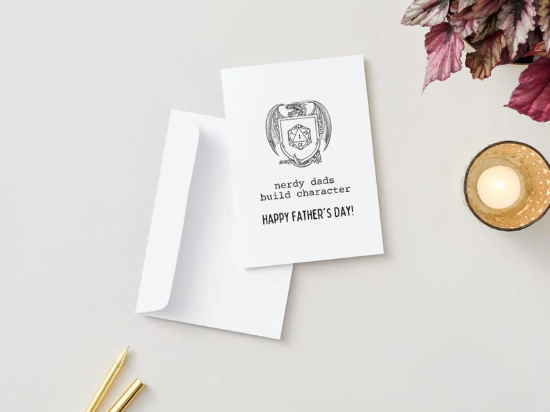 Nerdy Father’s Day Card Printable | Funny Dnd Dad Digital Card | Gamer ...