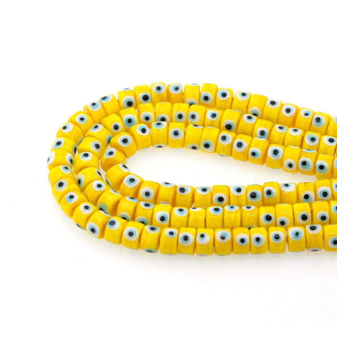 50pcs Yellow Small Cylindrical Devil Eyes, Glass Ceramic Balls for ...