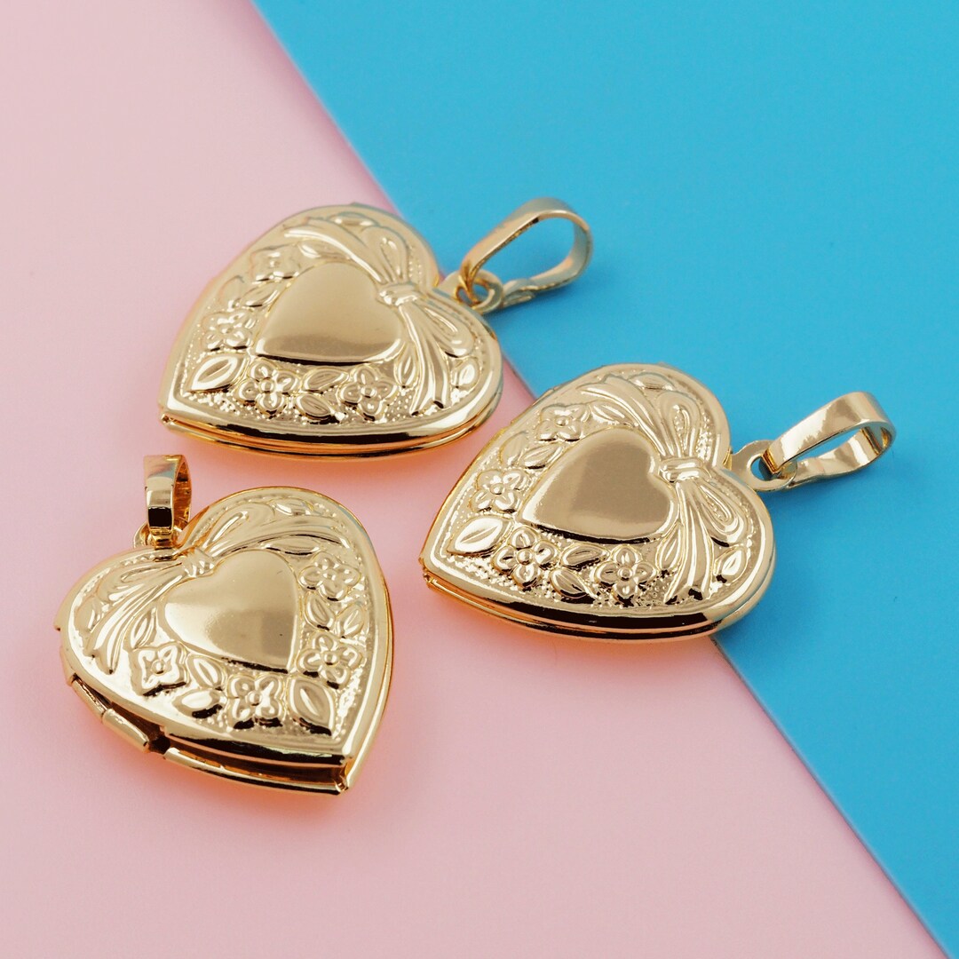 18k Gold Photo Frame Pendant Heart Pendant Fashion Pendant Heart Charm ...