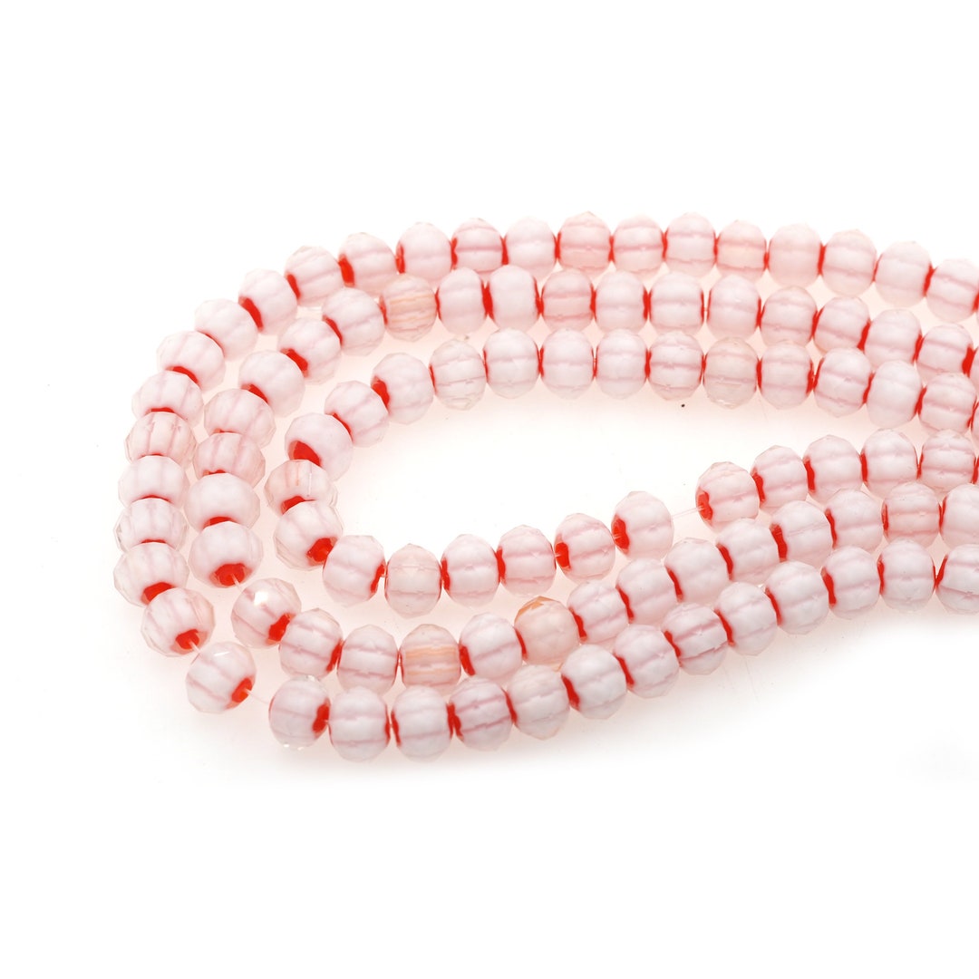 Ceramic Ball Beads, Lantern Simple Spacing Beads, Red and White Ball ...