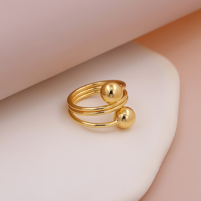 Golden Spiral Ring 18K Gold Filling Ring Gold Fill Fashion Ring ...