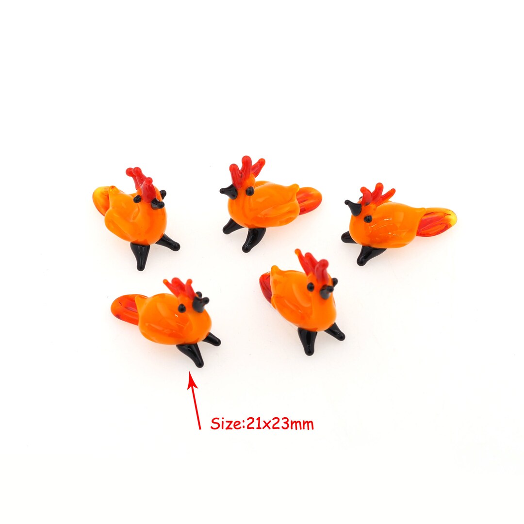 Orange Chicken Ornament, Cute Chick, Glass Ornament, Small Animal ...