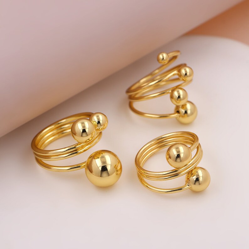 Golden Spiral Ring 18K Gold Filling Ring Gold Fill Fashion Ring ...