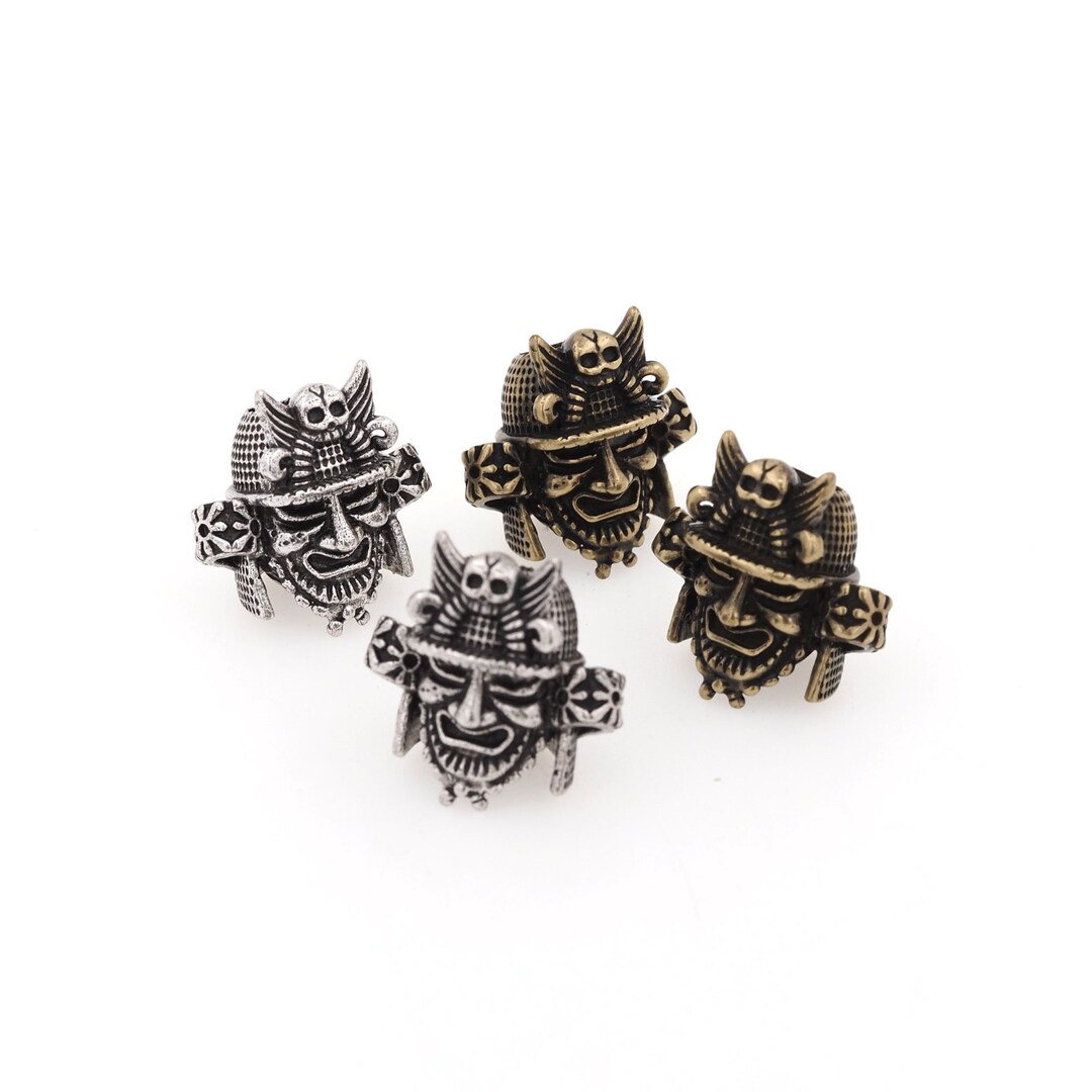 Samurai Head Spacer Beads, Japanese Samurai Spacer Beads, Bracelet ...