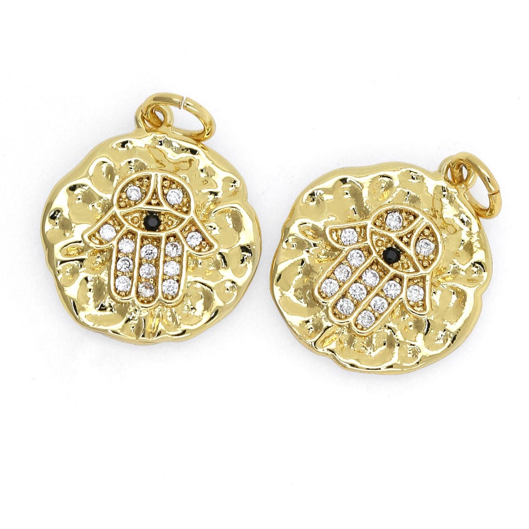 Circular Pendant Demon Eye Tripper Palm Palm Puzzle Pendant CZ Charm ...