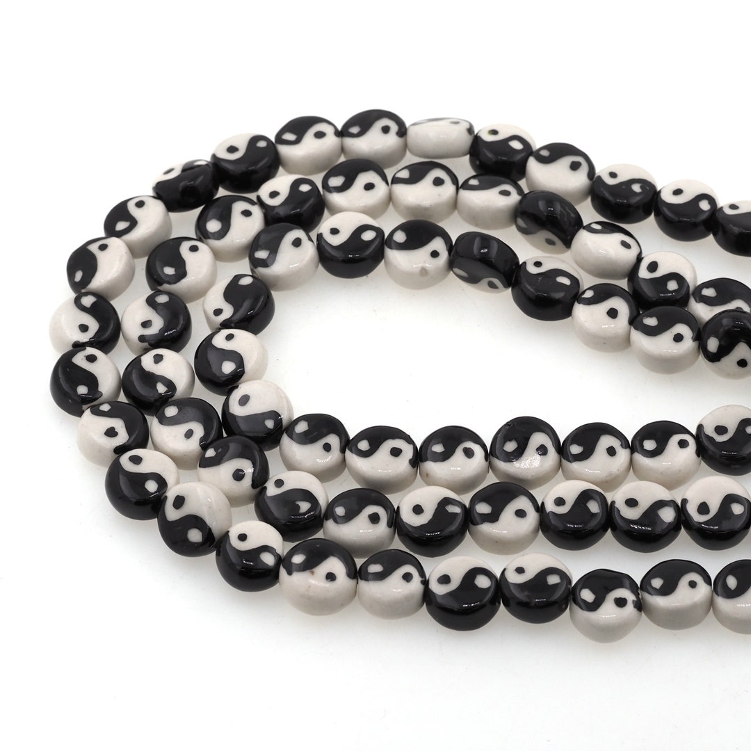 Ceramic Yin Yang Beads,taiji Bagua Beads,diy Jewelry Making Yin Yang ...