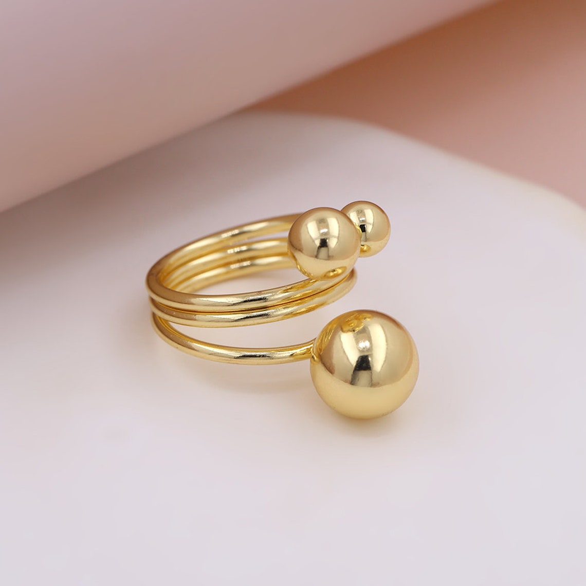 Golden Spiral Ring 18K Gold Filling Ring Gold Fill Fashion Ring ...