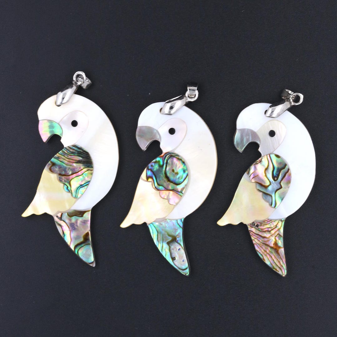 Parrot Abalone and Scallop Pendant Abalone and Animal Pendant DIY ...