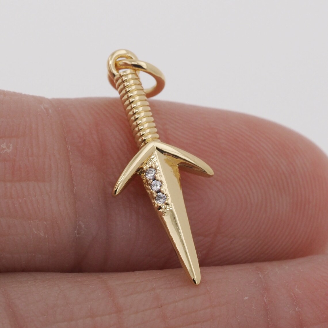 Small Japanese Kunai Dart Trident Kunai Cubic 18K Zirconia | Etsy