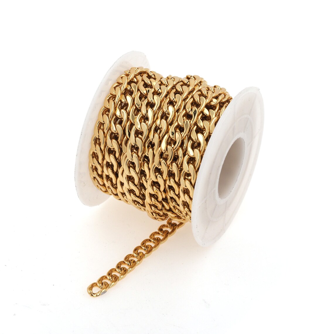 Flat Chain Necklace Brass Chain Welded Chain Cuban Chain Necklace Chain ...