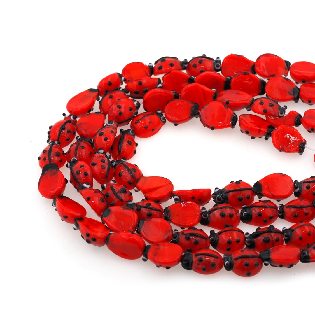 Red Ladybug Beads, Glazed Ladybug, Ceramic Ladybug Pendant, Ceramic ...