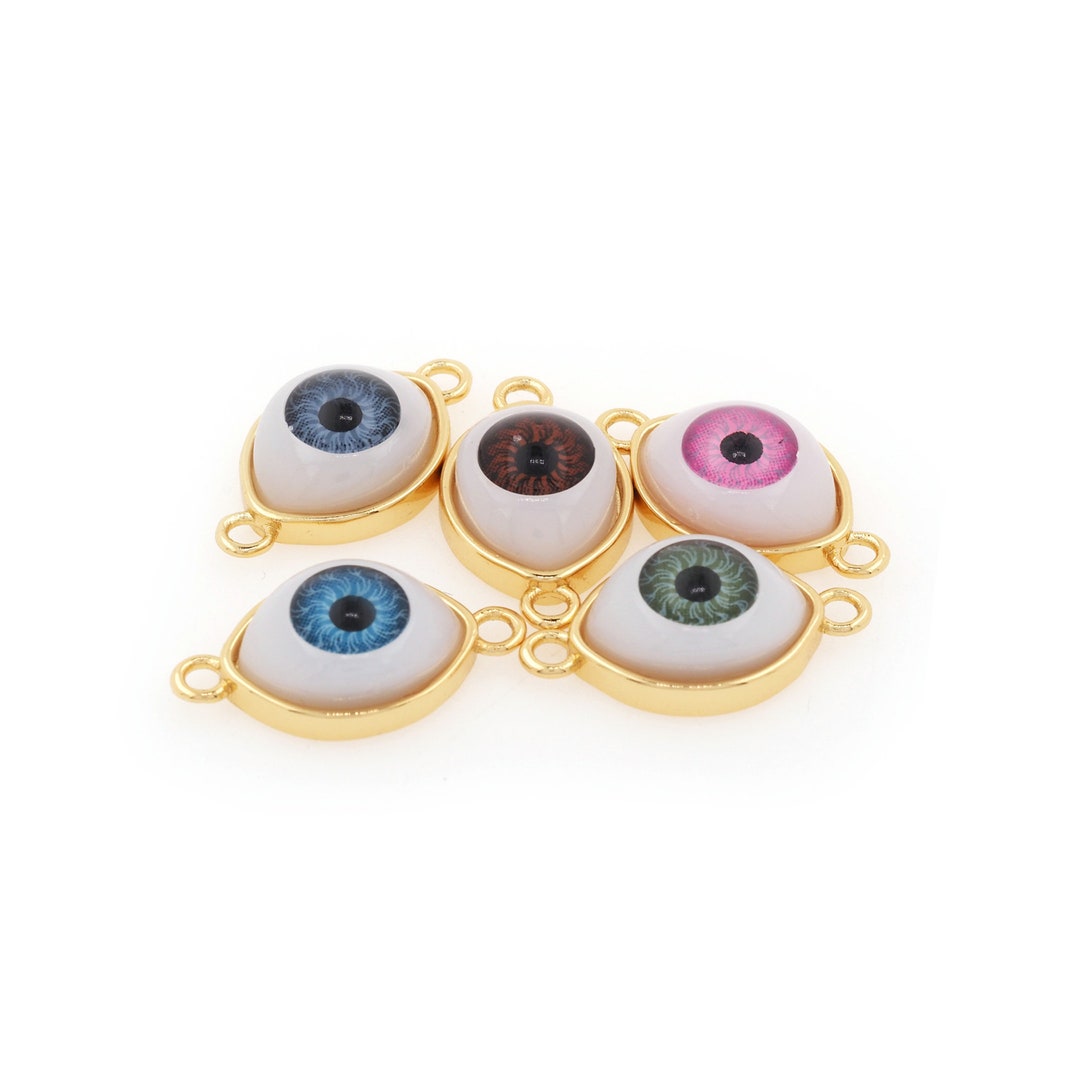 Demon Eye Connector,18k Gold Plated Eyeball Connector, Eyeball Inlay ...