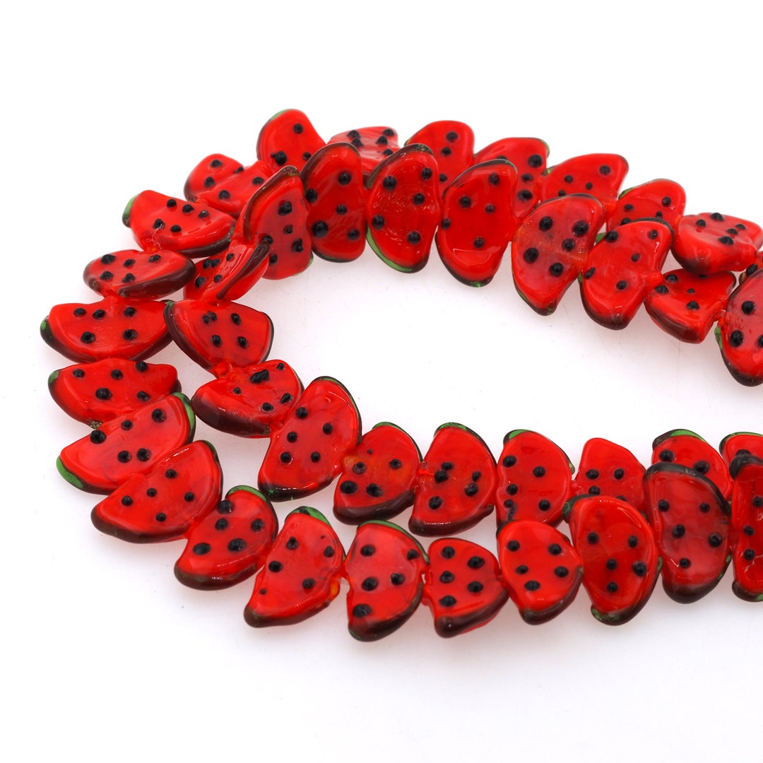 Lighted Watermelon, Cute Watermelon Beads, Glass Lighted Beads, Glass ...