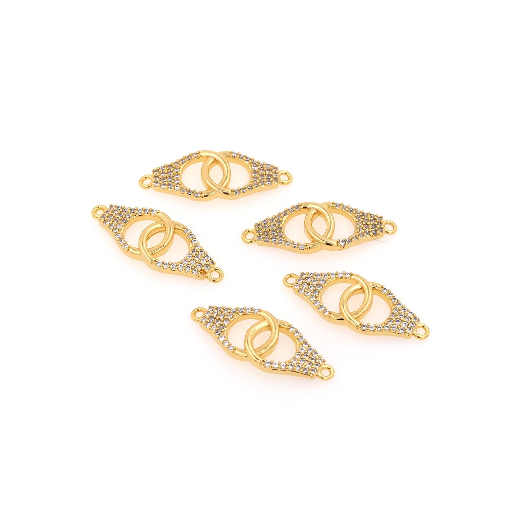 Handcuff Connector, Micro-pave Handcuff Charm, Bracelet Connector, DIY ...
