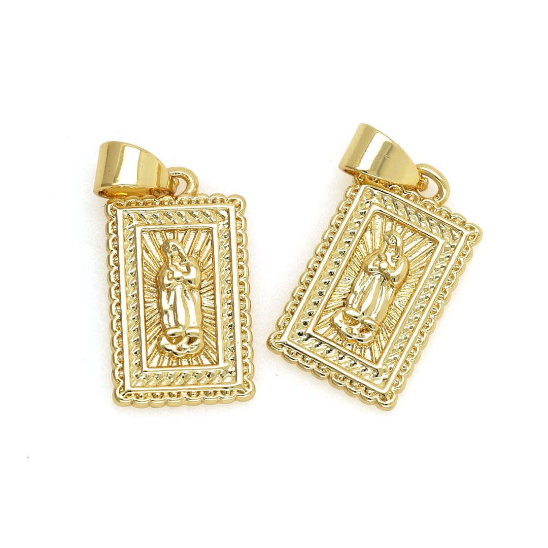 Square Pendant Religious Suspension Virgin Mary Jewelry Handmade DIY ...