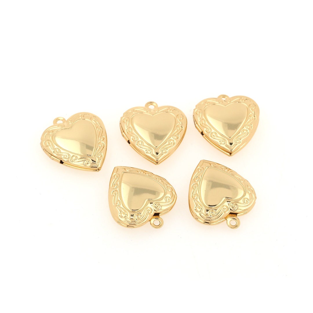 Heart Pendant Heart Opening Pendant Shiny Pendant Heart Photo Box DIY ...