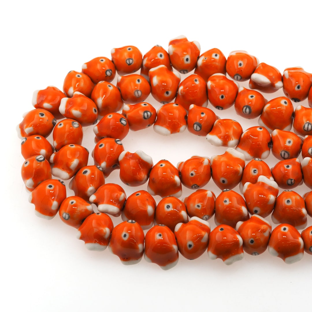 Tropical Fish Beads, Kawaii Ceramic Triangle Fish Decorative Beads ...