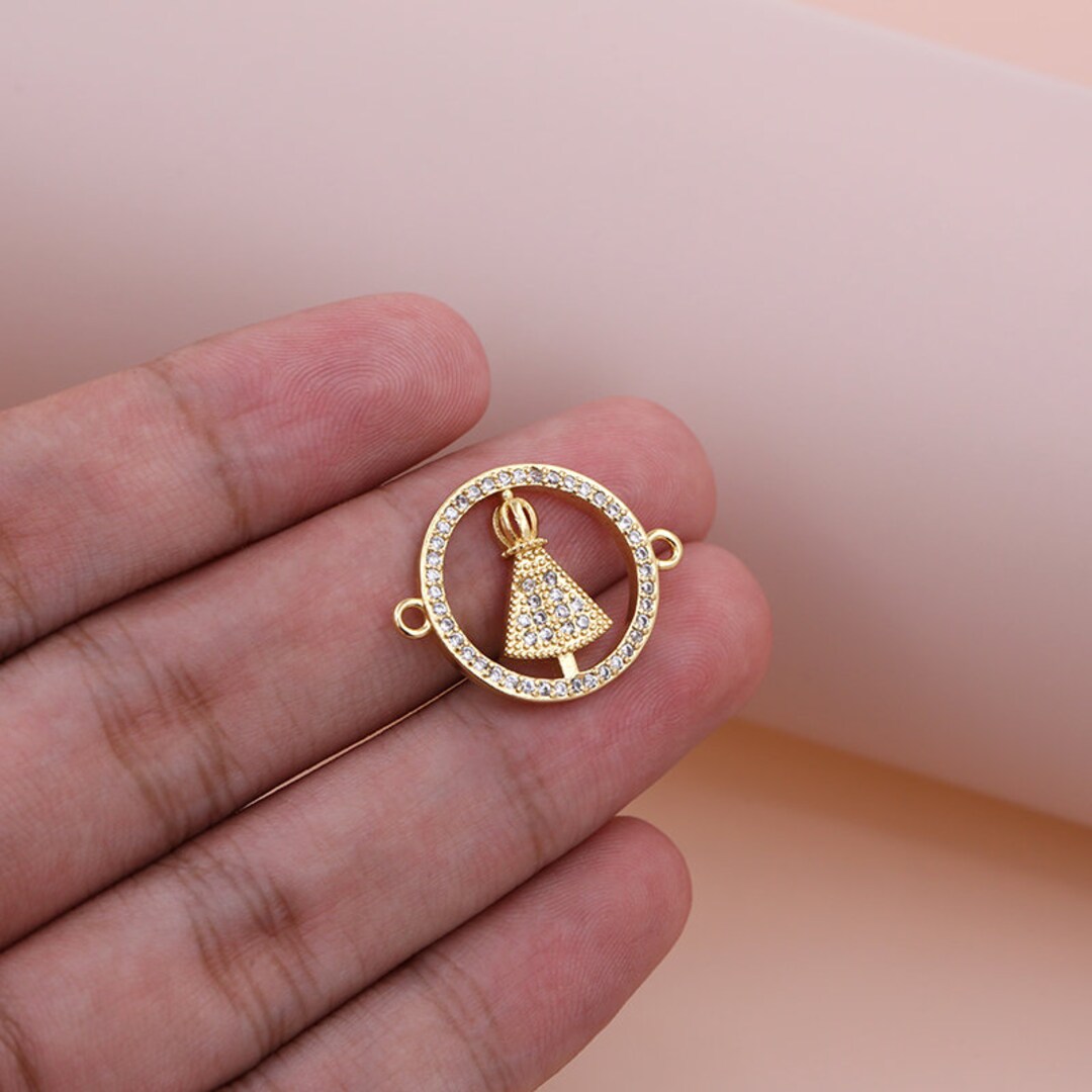 Ring Connector Crown Connector Tree Connector DIY Handmade CZ Charm ...
